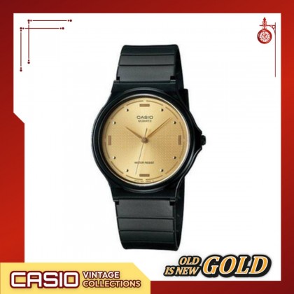 Casio General MQ-76-9A Black Strap with Gold Dial Analog Quartz Men/Women Digital's Watch